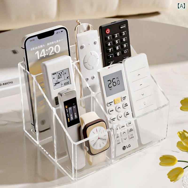 リモコン 収納 ボックス リビング ルーム おしゃれ パーティション テレビ エアコン ラック ベッド サイド 多機能 配置 インテリア シンプル材質：PS