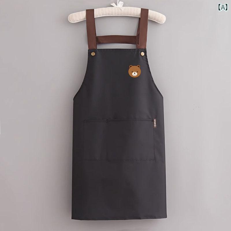 新居 日本製 キッチン エプロン 防水・ 防油 女性 夏用 調理用 ウエスト 作業服 ホームインテリア シンプル カジュアル ワンポイント