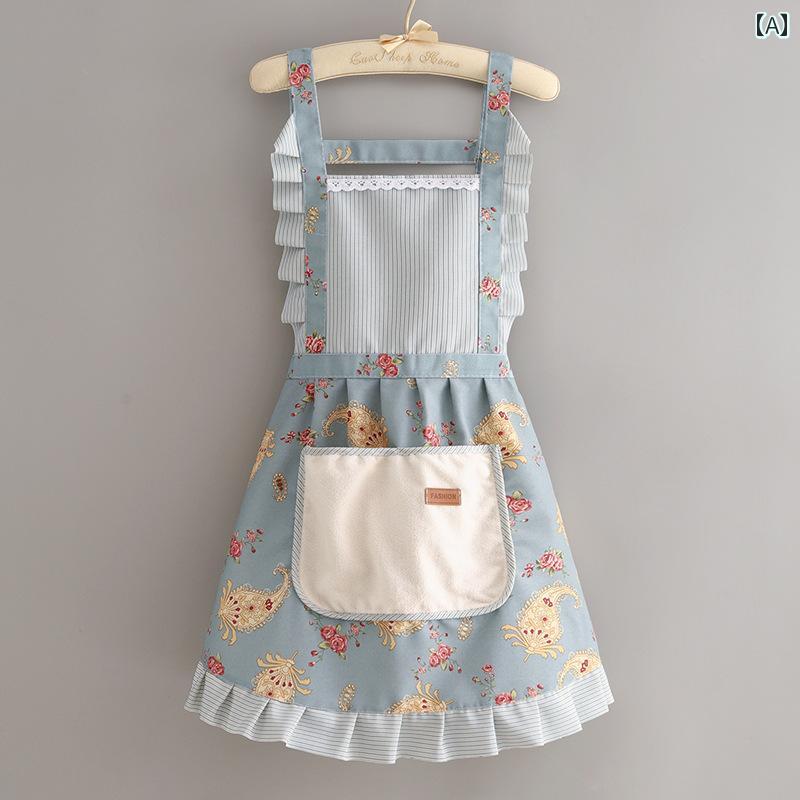 韓国 キャンバス プリンセス カート エプロン 耐摩耗性 調理 キッチン ウエスト ケータリング 作業服 レディース ホームインテリア シンプル カジュアル素材: キャンバスサイズ: フリーサイズ