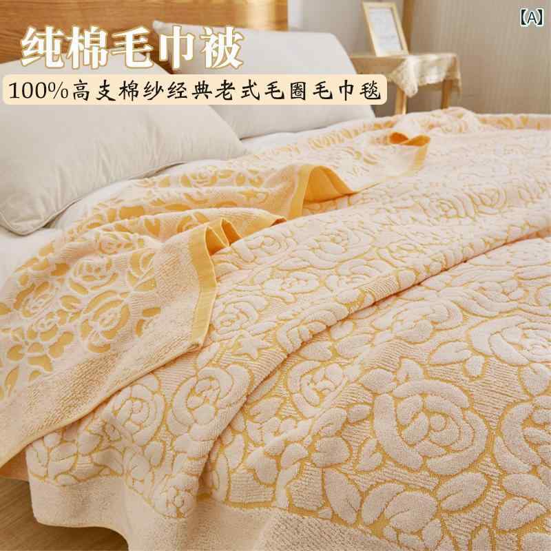 上海の 古い 綿 タオルケット 綿 タオルケット 夏用 大人用 昔ながらの 毛布 シングル 夏用 クール 毛布 エアコン 毛布素材：コットンサイズ：150×200cm [重量：1.1kg].180×220cm [重量：1.65kg]