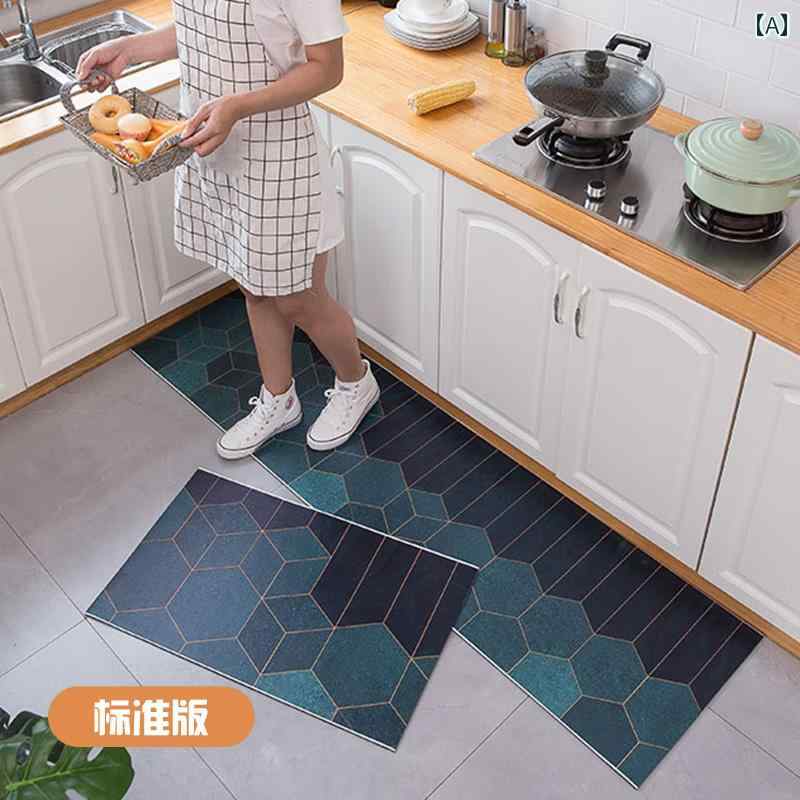PVC キッチン フロア マット 滑り止め 耐 油 拭き取り 可能 洗濯 不要 防水 汚れ 防止 玄関 ドア マット 家庭用 レザー カー ペット素材: PVC好き