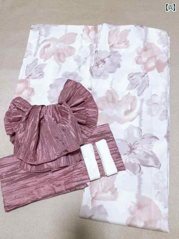 日本の 伝統的な 着物 レディース 浴衣 和風 ツーピース 速乾性 しわ 防止 花火 大会などに 着やすい ローブ.カラフルカラーオシャレデザイン。上場年と時期：年秋サイズ：浴衣単品（帯など小物は除く）.浴衣＋帯（色は選択可能）色の分類：日...