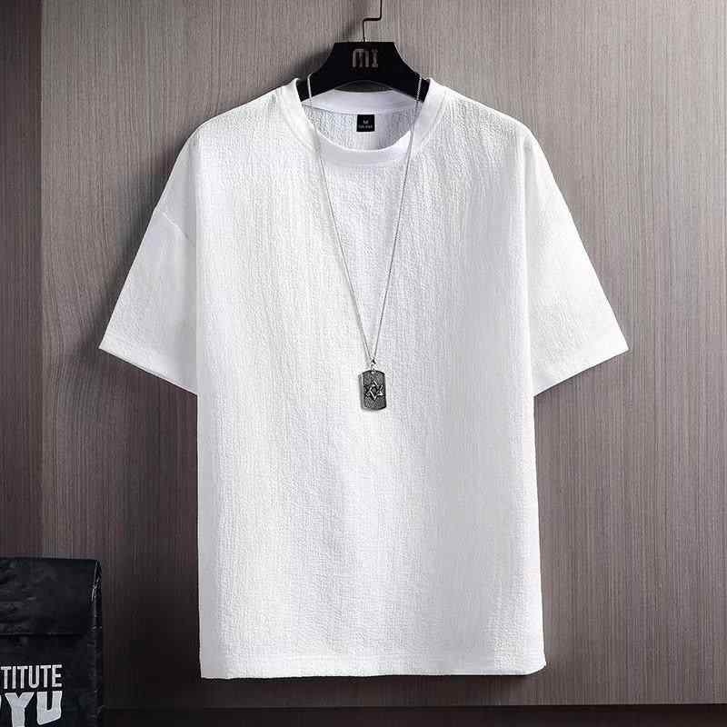 Tシャツ メンズ 男性用 半袖 ポリエステル 無地 ラウンドネック プルオーバー 薄手 リラックスフィット ドロップショルダー 接触冷感 ブラック ホワイト 黒 白・スタイル: 流行・素材: ポリエステル95%・対象: 青少年・種類: Tシ...