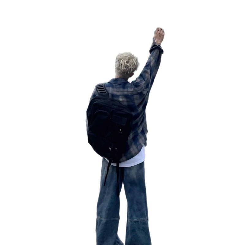 シャツ メンズ 男性用 格子柄 長袖 ルーズ ネルシャツ ポリエステル 春秋 オーバーサイズ ビッグシルエット カジュアル・カテゴリ: シャツ・スタイル: 韓国・対象: ティーン・タイプ: カーディガン・フィット: ゆったり・襟の形: 襟付...