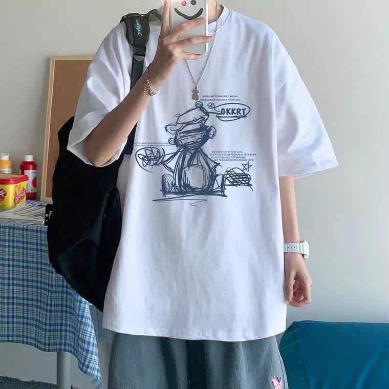Tシャツ メンズ 男性用 半袖 カットソー ゆったり オーバーサイズ 大きいサイズ プリント クルーネック 再生繊維 普段使い カジュアル 春夏