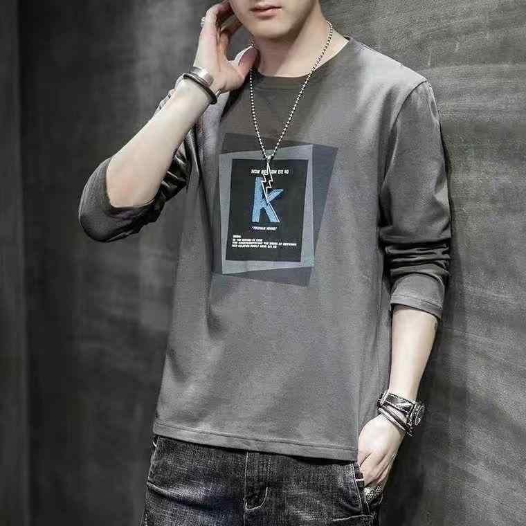 Tシャツ メンズ 男性用 長袖 トップス カットソー スリムタイプ ポリエステル スマイル柄 春秋 薄手 カジュアル リラックス 普段使い・スタイル: ベーシック・柄: スマイルプリント・フィット: スリム・対象: ・タイプ: プルオーバー...