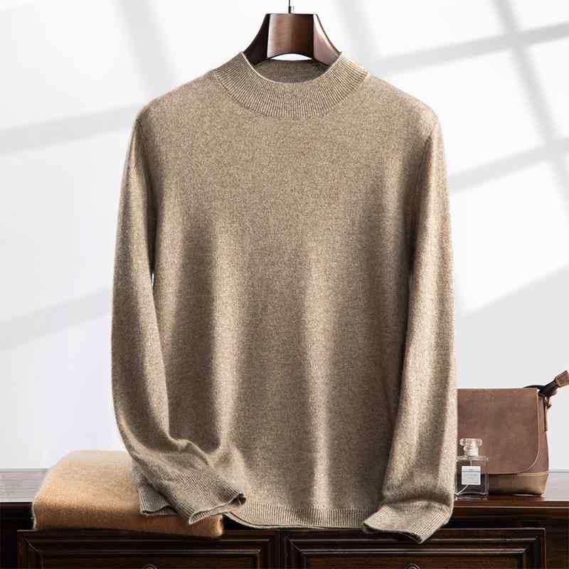 ニット メンズ 男性用 セーター タートルネック ウール混紡 ビジネス 通勤 リラックス 普段使い 長袖 トップス プルオーバー 秋冬 雪郷白 米色 高雅驼 中グレー