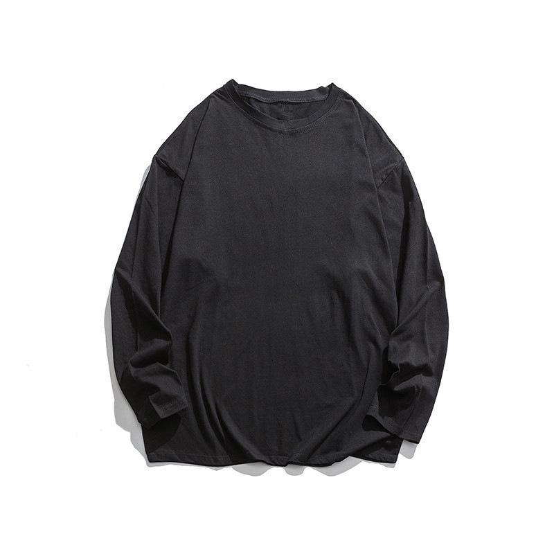 Tシャツ メンズ 長袖 ルーズフィット 無地 クルーネック カットソー トップス ポリエステル カジュアルスタイル 春秋冬 普段使い・カテゴリ: Tシャツ・スタイル: カジュアル・柄: 無地・対象: 若者・タイプ: プルオーバー・ネックライ...