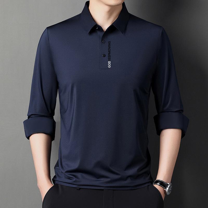 Tシャツ メンズ 男性用 桑蚕糸 長袖 トップス 春秋 ビジネス カジュアル おしゃれ インナー 深青 上青 グレー ワインレッド 薄青 黒 墨緑 キャメル・スタイル: ビジネス通勤・素材: 桑蚕丝・柄: 無地・フィット: レギュラー・対象...