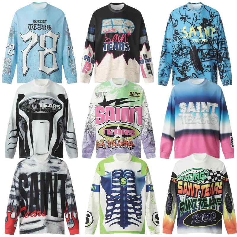 Tシャツ メンズ レディース 長袖 綿 プリント ゆったり トップス カットソー ドロップショルダー クルーネック 春秋・スタイル: ストリート・素材: 綿・柄: 文字・フィット: ルーズ・対象: ティーン・タイプ: プルオーバー・ネックラ...