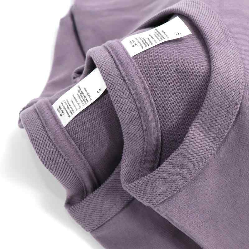 Tシャツ 男性用 ヘビーウェイト コットン ブラック パープル系 半袖 丸首 無地 ルーズ 厚手・カテゴリ: Tシャツ・スタイル: ベーシック・柄: 無地・対象: 青少年.成人・ネックライン: ラウンドネック・袖丈: 半袖・袖のタイプ: レ...