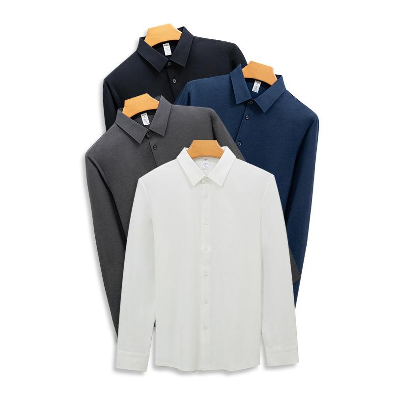 シャツ メンズ 男性用 長袖 スポーツ 白 無地 抗シワ 形状記憶 イージーケア 吸湿速乾 ビジネス カジュアル オフィスカジュアル