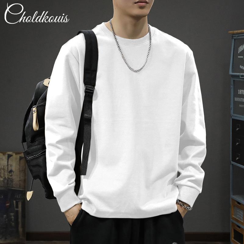 Tシャツ メンズ 長袖 秋冬用 コットン トップス カットソー 無地 ラウンドネック プルオーバー ゆったりサイズ ドロップショルダー カジュアルスタイル 普段使い インナーウェア ブラック ホワイト系 カーキ ダークグレー ブルー・スタイ...