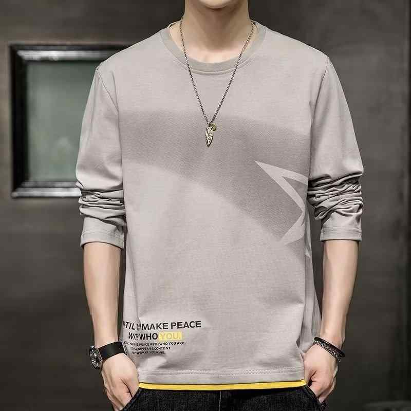 Tシャツ メンズ 長袖 モーダル カットソー ラウンドネック プルオーバー トップス 薄手 カジュアル スタイル 普段使い 部屋着 春秋 ピンク系 グレー ホワイト・スタイル: 流行・素材: モダール・対象: 青少年・タイプ: カーディガン...