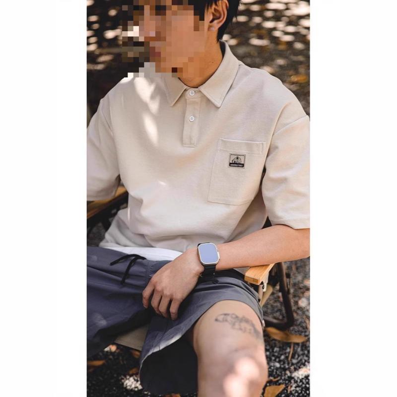ポロシャツ メンズ 男性用 トップス 半袖 無地 シンプル ベーシック カジュアル 普段使い 春秋 白 黒 カーキ ポリエステル・スタイル: 韓国・袖丈: 五分袖・フィット: ゆったり・柄: 無地・加工: 刺繍・生地の・対象: ビジネス(3...