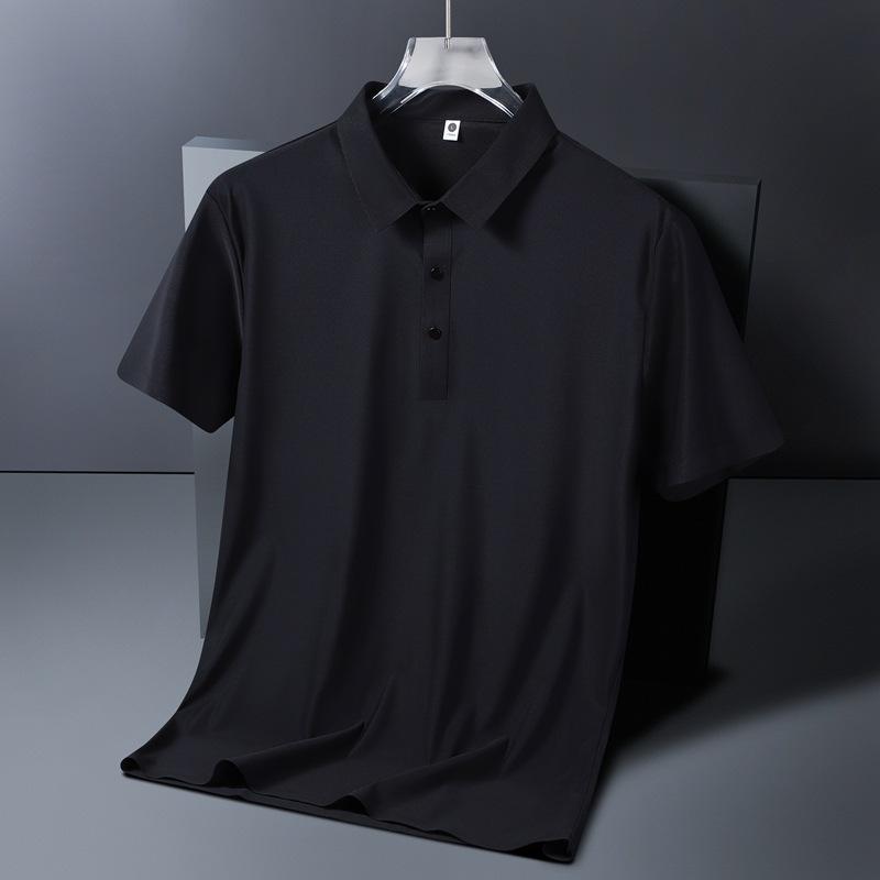 ポロシャツ メンズ 接触冷感 Tシャツ 半袖 薄手 ストライプ 接触冷感 刺繡 夏物 トップス 接触冷感インナー カットソー 男性用 大きいサイズ 部屋着 普段使い ブラック グレー ブルー レッド グリーン