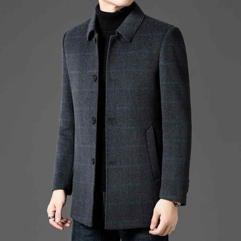 コート メンズ 男性用 ウール アウター ウール混 紳士服 ビジネス 秋冬 ミドル丈 シングルブレスト 無地 スタイリッシュ 大判サイズ・スタイル: ・シルエット: スリム・フロント: シングルブレスト・対象年齢: 35歳以上・素材: ウー...