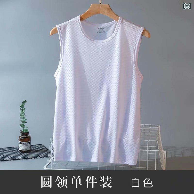 タンクトップ メンズ 男性用 接触冷感 ポリエステル スポーツ 薄手 無地 白 黒 グレー 春夏・カテゴリ: Tシャツ/ベスト・版型: ルーズ・柄: 無地・主な素材: ポリエステル・生地: ポリエステル・対象: 若者・スタイル: スポーツ・...