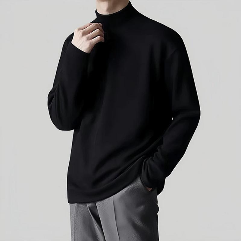 Tシャツ メンズ 男性用 秋冬 裏起毛 防寒 インナー トップス 長袖 ハイネック 無地 ポリエステル ホワイト カーキ ダークグレー ブラック・項目名: スタイル・値: ベーシック・項目名: 柄・値: 無地・項目名: 対象・値: 青少年....