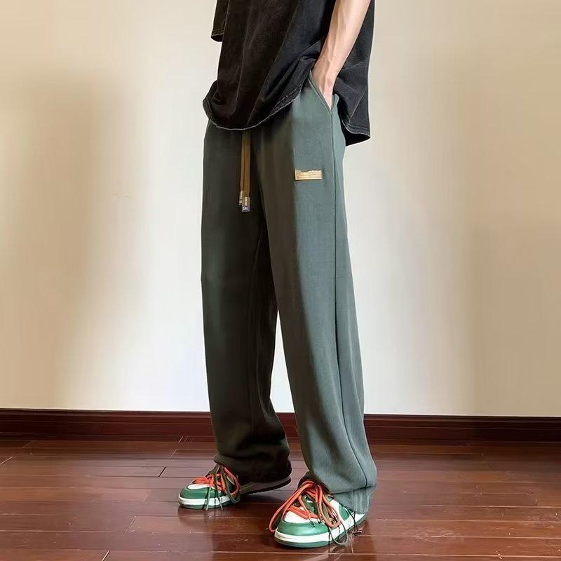 カジュアルパンツ メンズ テーパードパンツ ポリエステル 無地 薄手 ウエストゴム スポーツMIX スポーティ 普段使い ブラック カーキ グリーン・カテゴリ: カジュアルパンツ・スタイル: 軽熟.カジュアル・対象: 若者・股上: ミドルウ...