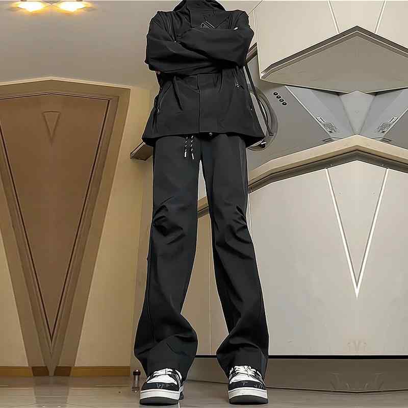パンツ メンズ カーゴパンツ 男性用 ロングパンツ ストレート 中厚手 無地 黒 ブラック 伸縮性なし 防水 防風 10代 20代 普段使い アウトドア・項目名: スタイル・値: アメリカンレトロ・項目名: 対象年齢・値: 18-24歳・項...