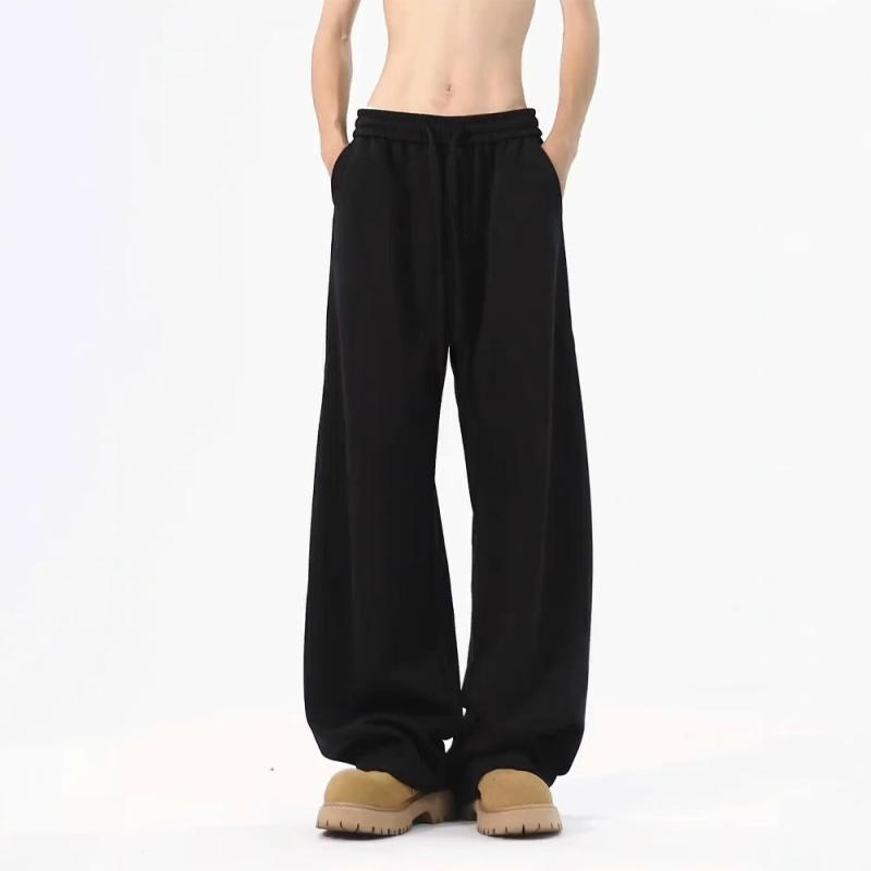 スウェットパンツ メンズ 秋冬 暖か裏起毛 ストレート ワイドレッグ パンツ アメカジ スポーツMIX カジュアルパンツ 黒 グレー
