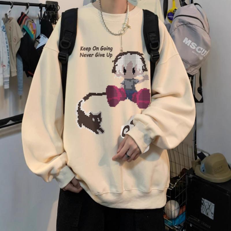 スウェット メンズ トレーナー プルオーバー 裏起毛 秋冬 ストリート アメカジ プリント ゆったり 大きいサイズ 白 グレー 黒 紺色 赤 緑 ベージュ