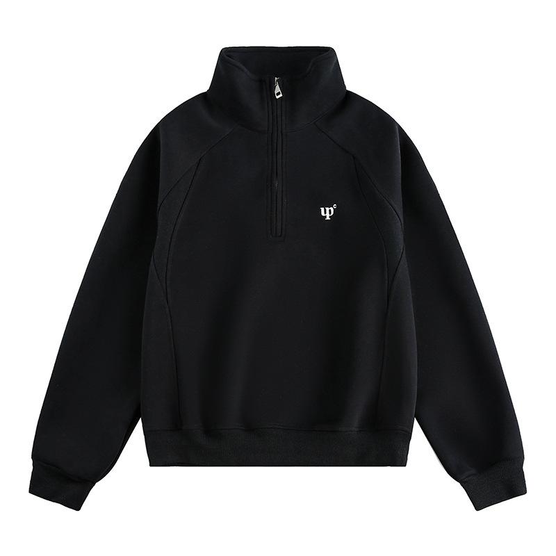 スウェット メンズ プルオーバー 立襟 コットン トレーナー カジュアル ストリート サイドポケット 無地 黒 紺 白 秋 M L XL 2XL