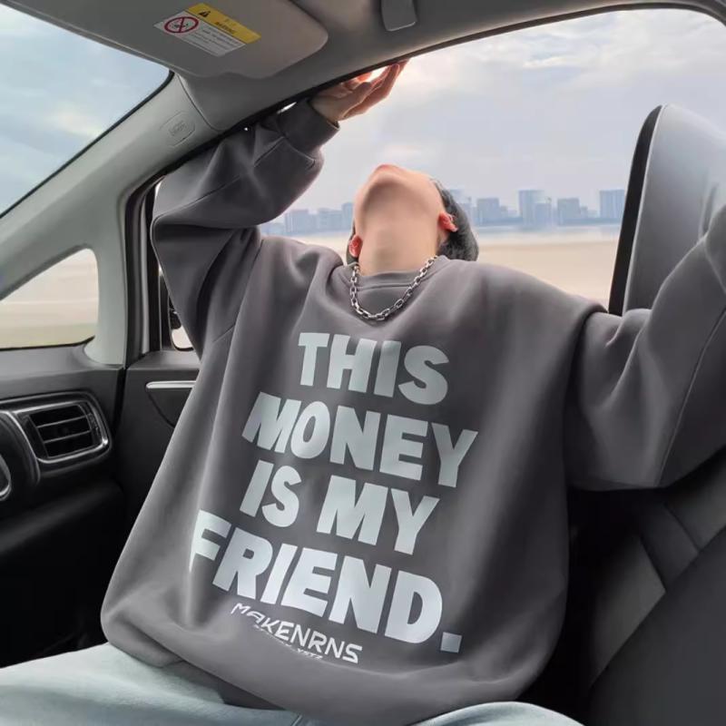 パーカー メンズ スウェット 秋冬 裏起毛 ポリエステル トップス プルオーバー 字母プリント カジュアル ストリート スケーター・カテゴリ: 卫衣/绒衫・スタイル: 港风・対象: 青少年.成人・袖丈: 長袖・ネックライン: ラウンドネック...