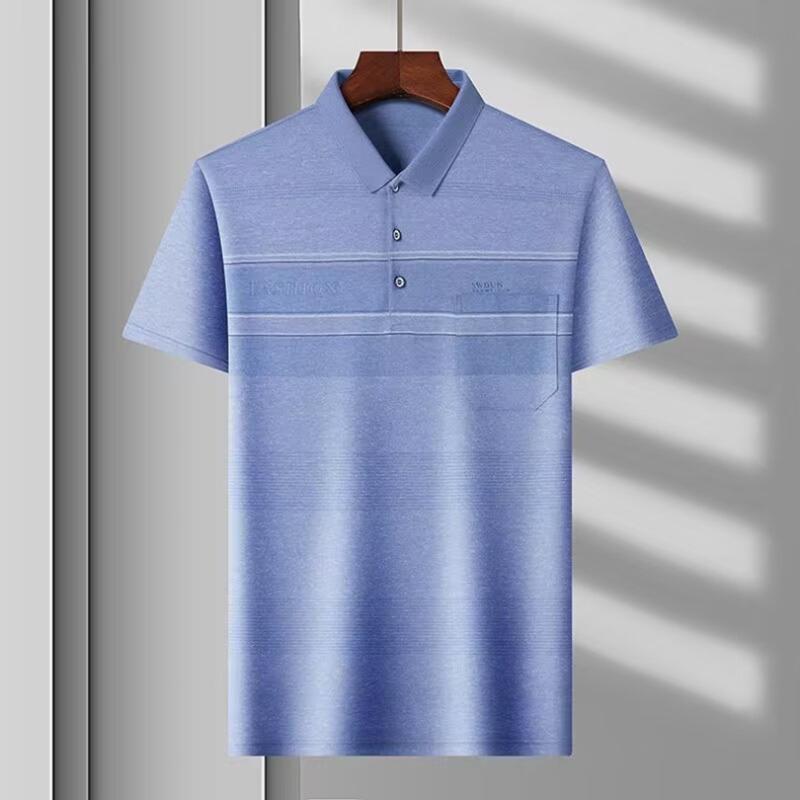 10個セットポロシャツ メンズ 男性用 半袖 Tシャツ 接触冷感 襟付き トップス ストライプ柄 綿混紡 薄手 普段使い ルームウェア 部屋着