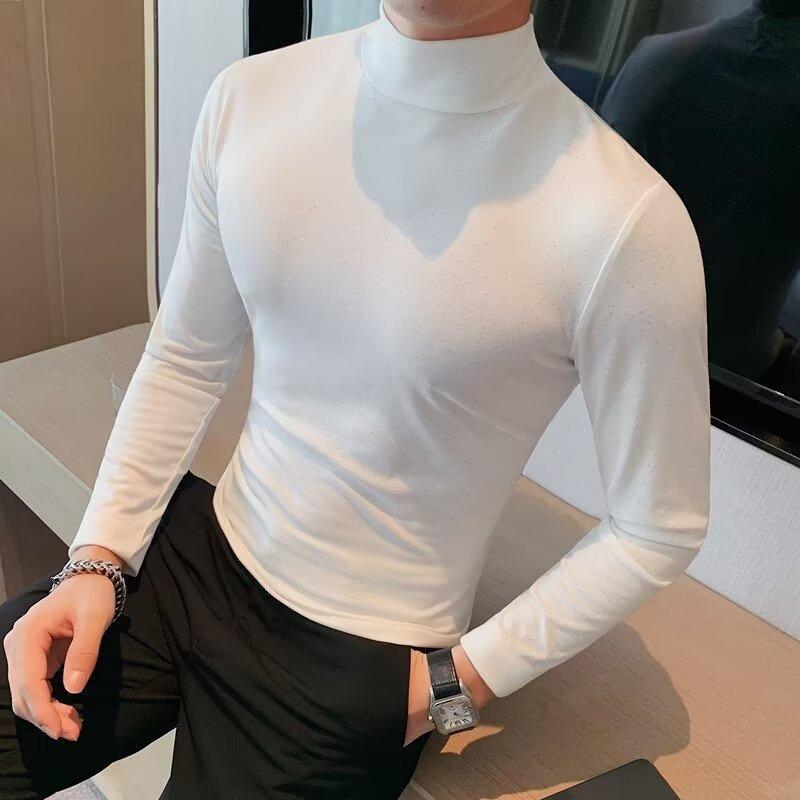 Tシャツ メンズ ハイネック 長袖 カットソー 豪華感 無地 トレーナー プルオーバー 秋冬 トップス 部屋着 ルームウェア 白 黒 緑 ブラウン・カテゴリ: スウェット/トレーナー・スタイル: カジュアル・デザイン: 無地・袖丈: 長袖・...