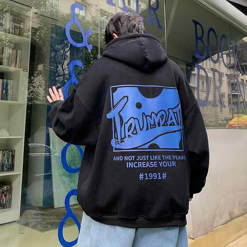 スウェット メンズ 裏起毛 パーカー 秋冬 厚手 暖かい ゆったり 長袖 プルオーバー フード付き 힙합 ストリート カジュアル ルームウェア 部屋着 ポリエステル オレンジ ブラック ホワイト ブルー系