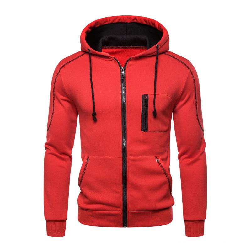 2個セットメンズ パーカー 春秋 向け ポリエステル ジップアップ フード付き グレー 紺色 黒 赤 スポーティー カジュアル 普段使い・カテゴリ: ジャケット・スタイル: ベーシック・対象: メンズ・袖丈: 長袖・ネックライン: スタンド...