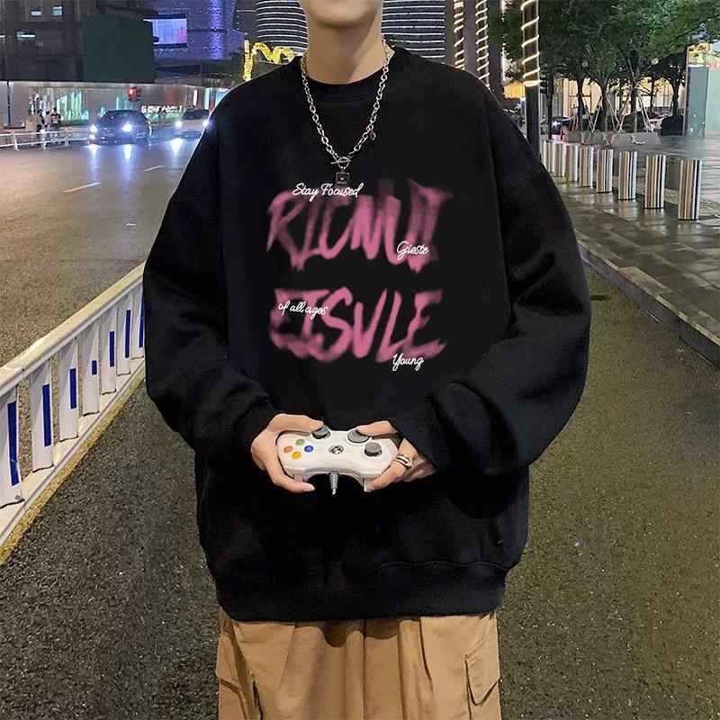 スウェット メンズ 春秋 薄手 プリント 長袖 トレーナー プルオーバー ゆったり トップス 韓国 ストリート カジュアル ルームウェア 普段使い・カテゴリ: 卫衣/绒衫・スタイル: カジュアル・タイプ: プルオーバー・ネックライン: ラウ...