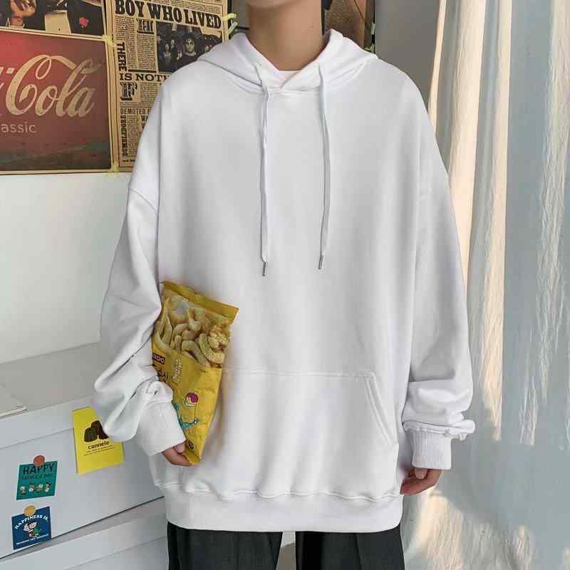 パーカー メンズ 無地 プルオーバー 薄手 秋物 長袖 フード付き グレー 黒 白 ポリエステル混紡 ゆったり カジュアル・項目: スタイル・値: 韓版・項目: 対象年齢・値: 18-24歳・項目: タイプ・値: プルオーバー・項目: 裏地...