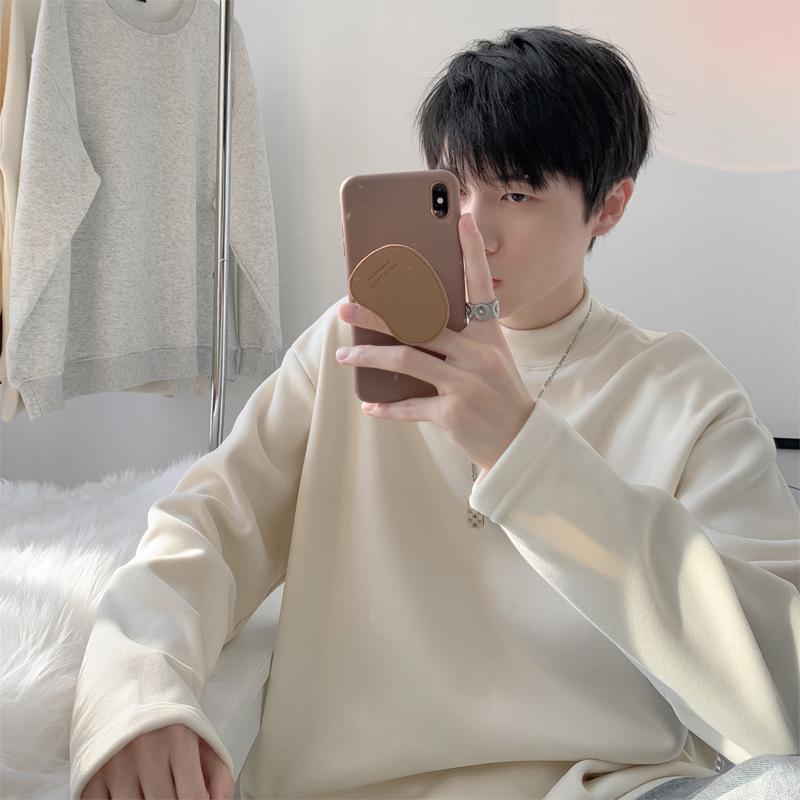 スウェット メンズ ハーフハイネック 裏起毛 あったか 長袖 Tシャツ カットソー プルオーバー 無地 ゆったり 秋冬 カジュアル 普段使い 部屋着・スタイル: 流行・袖丈: 長袖・・対象シーズン: 秋・主な80%・シーン: カジュアル・柄...