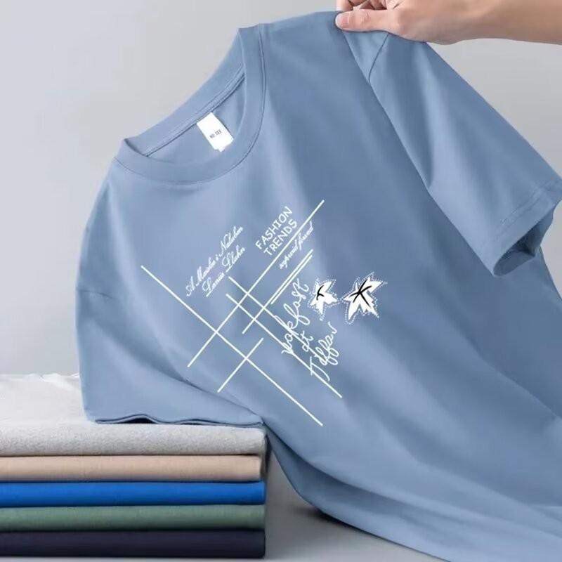 Tシャツ メンズ 男性用 トップス 接触冷感 薄手 半袖 Tシャツ ラウンドネック プリント ポリエステル 普段使い リラックス ウェア ホワイト 杏色 ブラック グレー グリーン ブルー・スタイル: ストリート・素材: ポリエステル・対象...