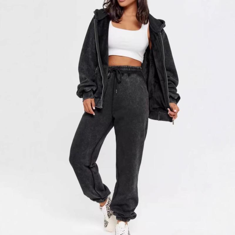 2個セットパーカー メンズ 秋冬 裏起毛 コットン ウォッシュ加工 フード付き 長袖 プルオーバー 無地 リブ裾 オーバーサイズ ドロップショルダー カジュアル スポーティー 黒・スタイル: ジェンダーレス・対象: 10代後半～20代前半・...