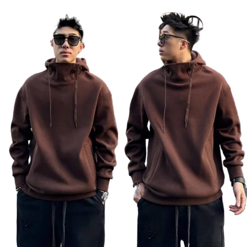 パーカー メンズ 秋冬 裏起毛 フード付き ハイネック スウェット 無地 カジュアル トップス 黒 ブラック ベージュ カーキ・スタイル: 青春活力・タイプ: プルオーバー・フード: 有り・厚さ: 厚手(裏起毛)・対象シーズン: 春・主な素...