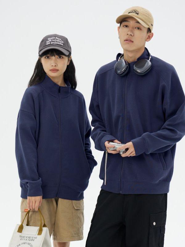スウェット メンズ 秋冬 立襟 裏起毛 ジップアップ トップス ルーズフィット 作業服 ブラック 暗夜グレー レッド ネイビー コーヒー カーキ ベージュ S M L XL 2XL 3XL 4XL・スタイル: 美式復古・カテゴリ: 衛衣/絨...