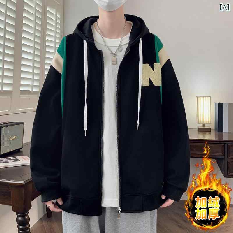 パーカー メンズ スウェット ジップアップ 秋冬 裏起毛 フード付き 刺繍 厚手 無地 カジュアル スポーティー 普段使い・・種類: カーディガン.パーカー・厚さ: 厚手・季節: オールシーズン・主な生地の組成: 綿・主な生地の組成の含有量...