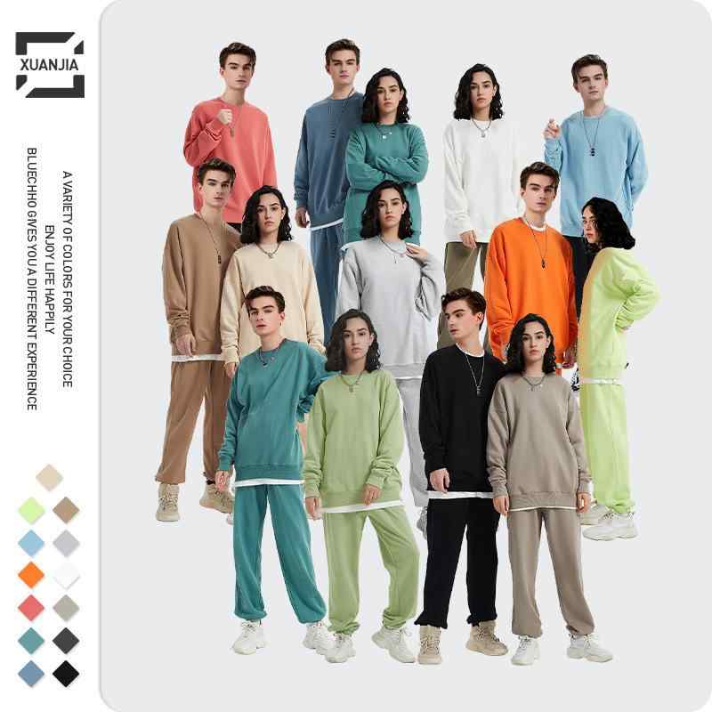 3個セットスウェット メンズ コットン 長袖 プルオーバー 無地 薄手 トレーナー カットソー トップス 普段使い 部屋着 中緑 中藍 蛍光緑 杏色 グレー カーキ 黒 白・スタイル: ストリート・対象年齢: 18-24歳・タイプ: プルオ...