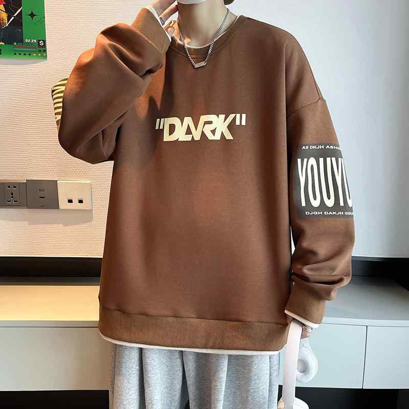 スウェット メンズ 男性用 長袖 プルオーバー ビッグサイズ オーバーサイズ ゆったり トップス 春秋 普段使い 部屋着 ストリート ブラック ホワイト コーヒー・スタイル: ストリート・対象: 若者・デザイン: プルオーバー・ネックライン...