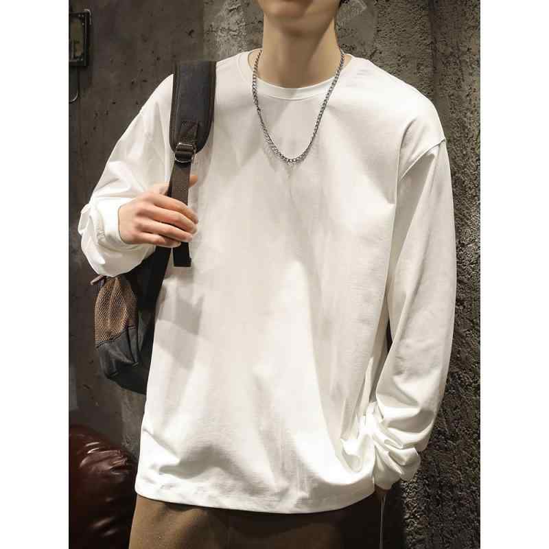 Tシャツ メンズ 長袖 ルーズ ビッグサイズ トレーナー インナーウェア トップス ホワイト 白 ブラック 黒 グレー 墨黒 カーキ コーヒー ブラウン ピンク系 春・カテゴリ: スウェット/トレーナー・スタイル: ストリート・デザイン: ...