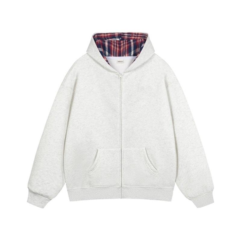 2個セットパーカー メンズ 男性用 秋冬 若者 カジュアル 運動着 配色 ポリエステル 長袖 ジップアップ フード付き 宽松 白花灰 黒 紺 M L XL 2XL 3XL