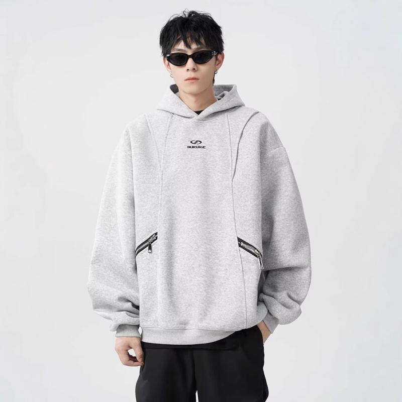 2個セットパーカー メンズ 春秋 ストリート アメカジ 切り替え ラグラン袖 プルオーバー フーディ グレー 黒・カテゴリ: スウェット/トレーナー・スタイル: レトロ・対象: 男性・タイプ: プルオーバー・ネックライン: ラウンドネック・...