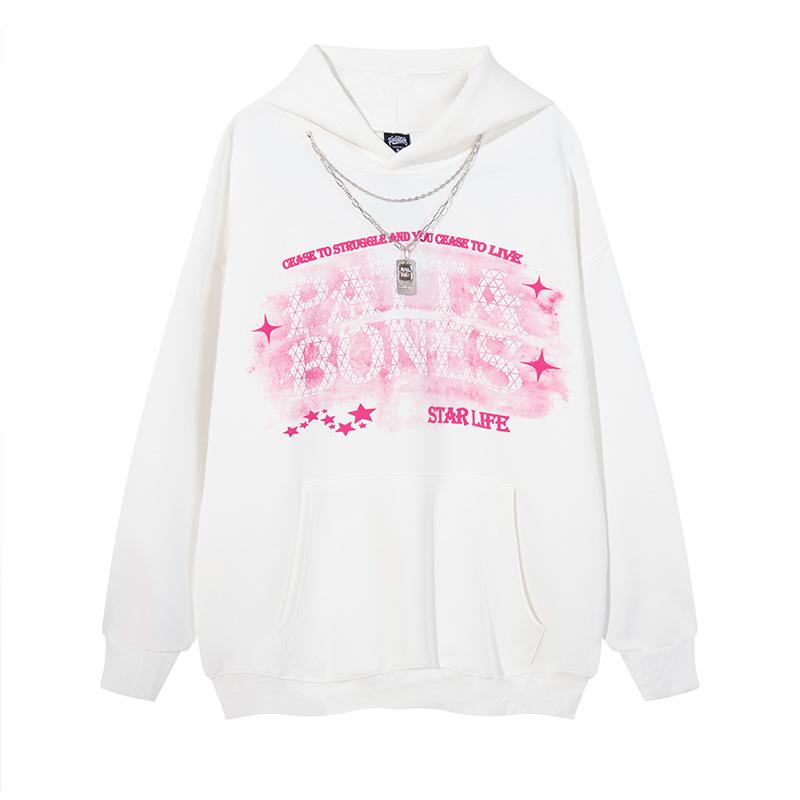 パーカー メンズ ストリート系 落書き文字 長袖 プルオーバー フード付き トップス カジュアル ゆったり 秋冬 綿 ポリエステル 黒 白・カテゴリ: スウェット/トレーナー・スタイル: ストリート・袖丈: 長袖・ネックライン: 襟なし・柄...