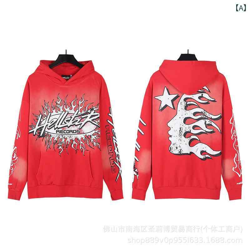 パーカー メンズ 男性用 ストリート系 スウェット プルオーバー フーディー コットン ロゴプリント 薄手 ゆったり 大きめサイズ レトロ ヴィンテージ風 ブラック レッド ピンク系 グレー ブルー 秋・商品カテゴリ: スウェット/トレーナ...