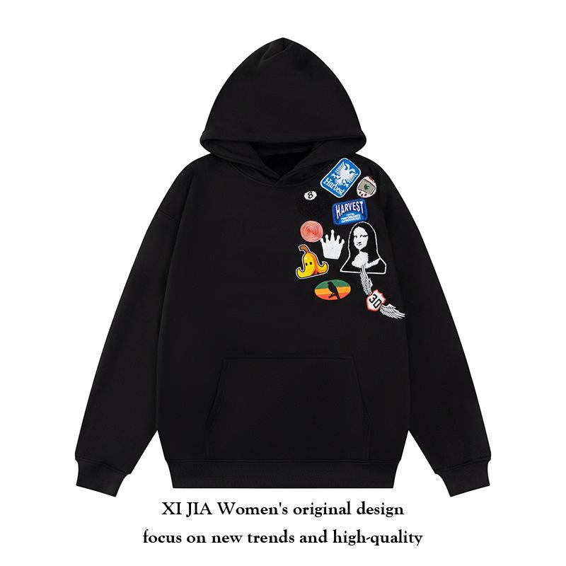 パーカー メンズ ストリート アメカジ ブランド風 人物 刺繍 裏起毛 フーディ ゆるダボ ゆったり 防寒 ブラック ホワイト系・カテゴリ: スウェット/トレーナー・スタイル: ストリート・対象年齢: 成人・対象: 青少年・性別: 男性・デ...