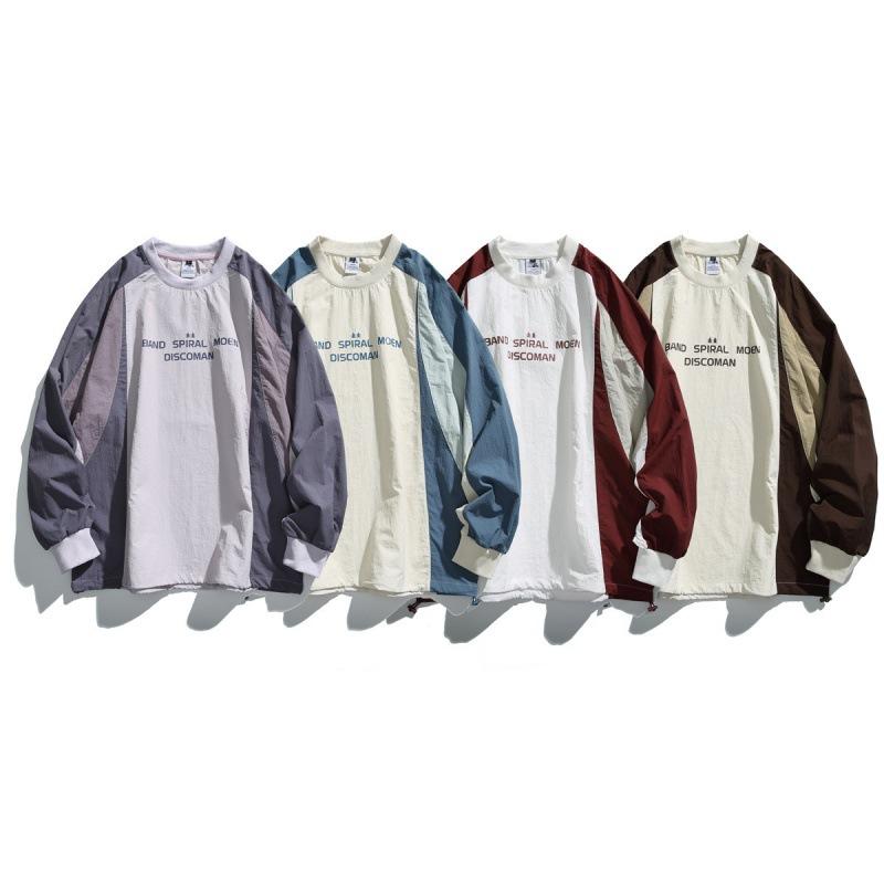 スウェット メンズ 配色 切り替え ラウンドネック ナイロン混紡 プルオーバー 秋冬 普段使い 部屋着 リラックス ウェア 白 レッド ホワイト ブルー ピンク パープル ベージュ・項目名: スタイル・値: 日式復古・項目名: 対象・値: ...